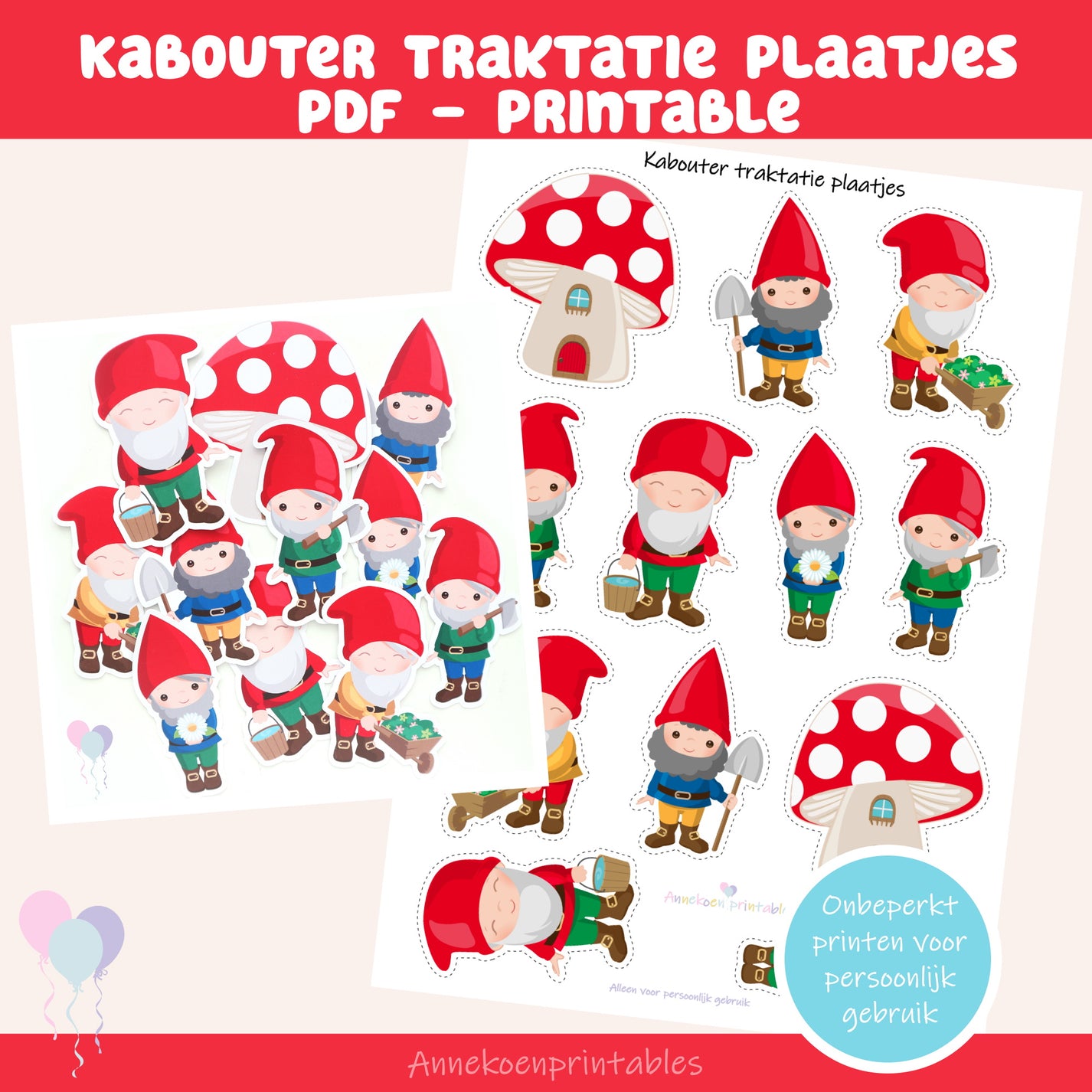 Kabouter traktatie plaatjes – Annekoenprintables